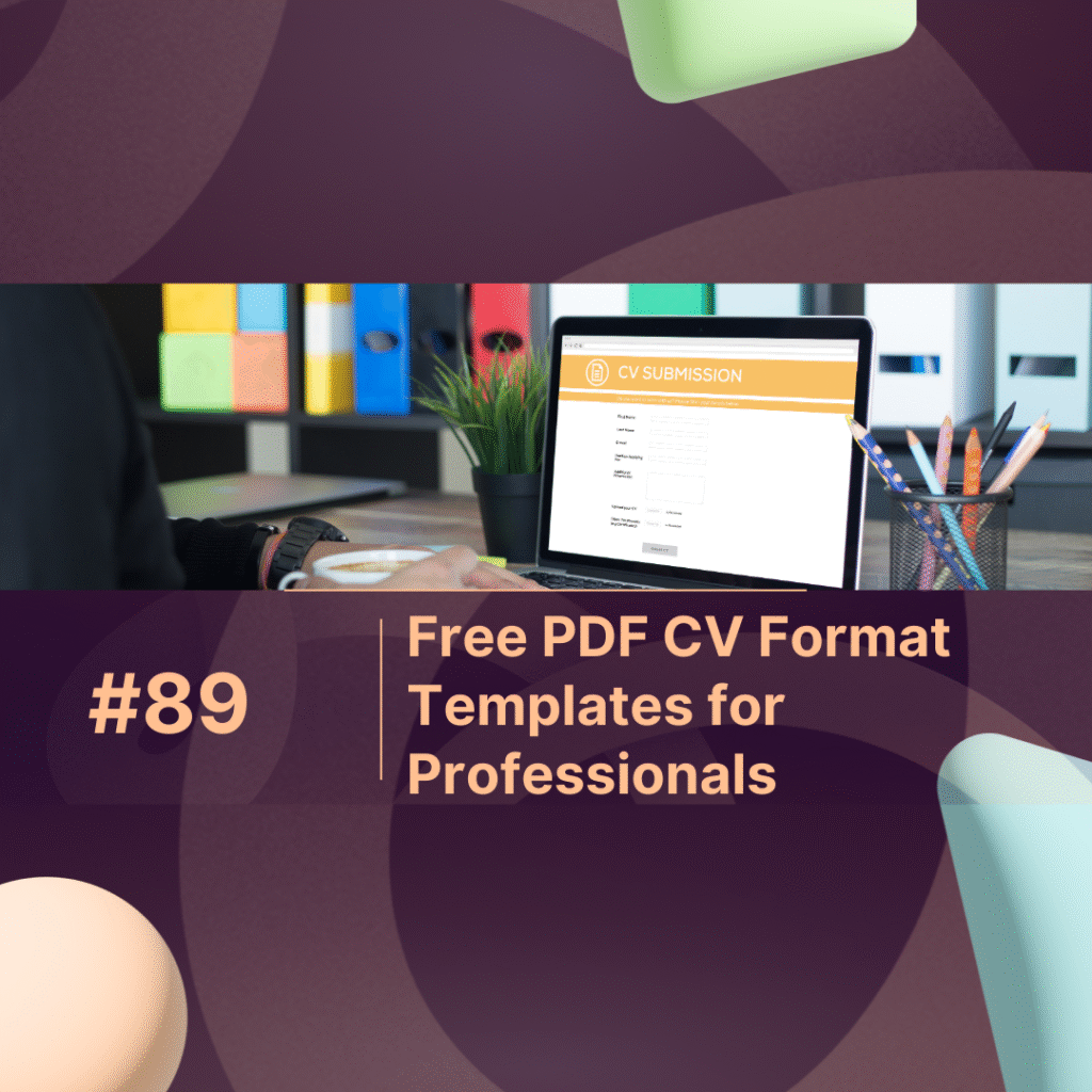 Free PDF CV Format Templates for Professionals